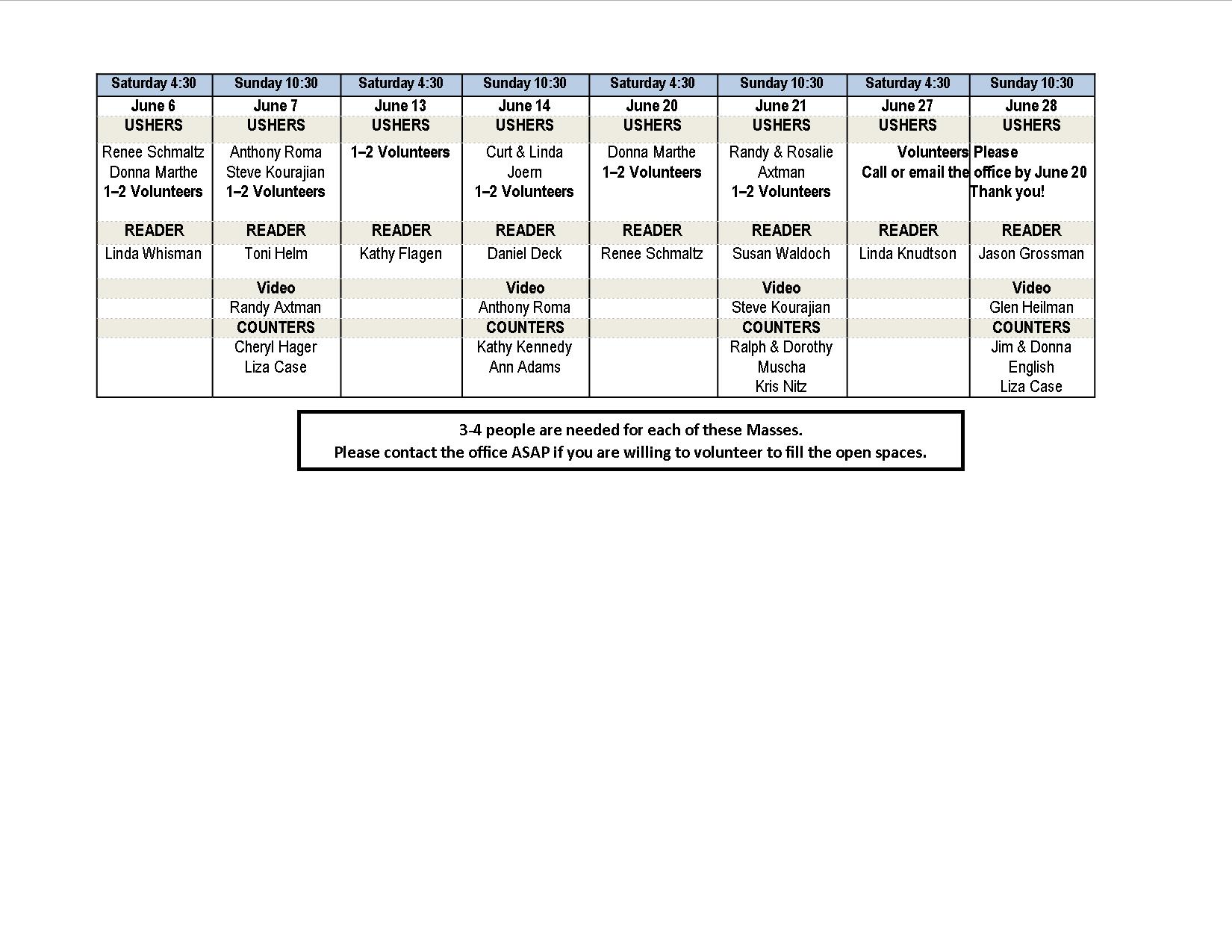 Bulletin & Ministry Schedule - St. Cecilia Catholic Church